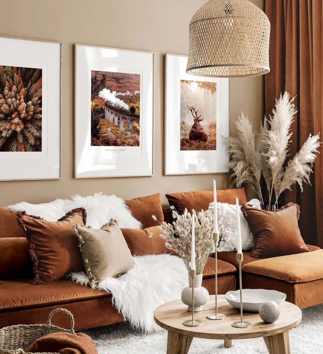 Orange and Brown Autumn Gallery Wall | Poster Store CA