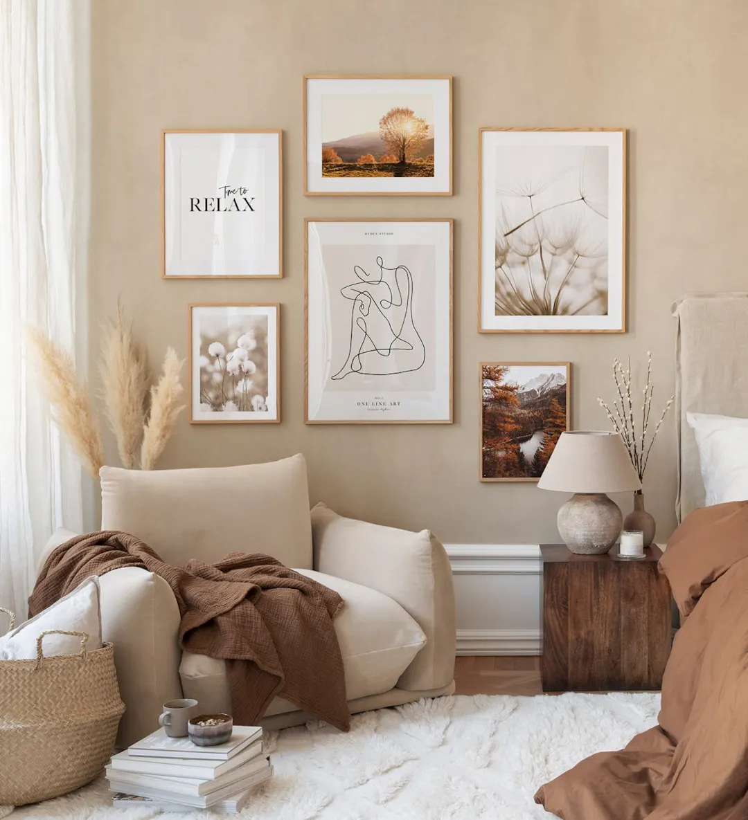 Artsy Gallery Wall with Neutral Wall Art | Poster Store US