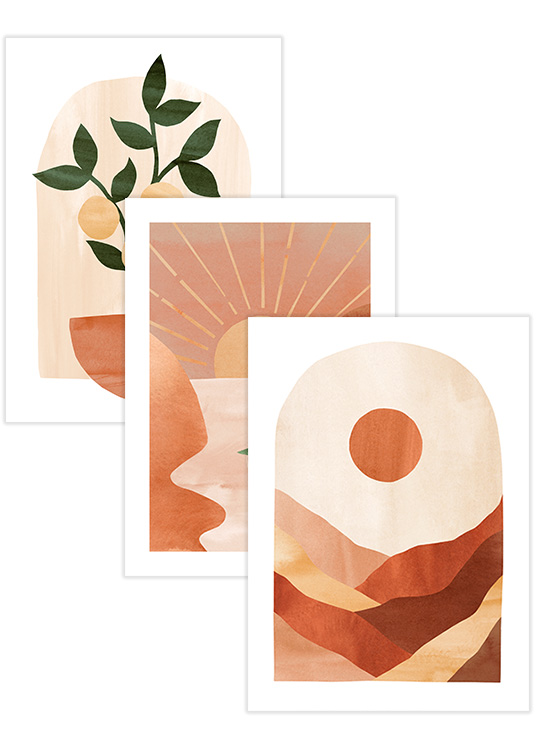 Abstract Sunset Trio Poster Pack – Abstract Sunset Painting | Poster ...