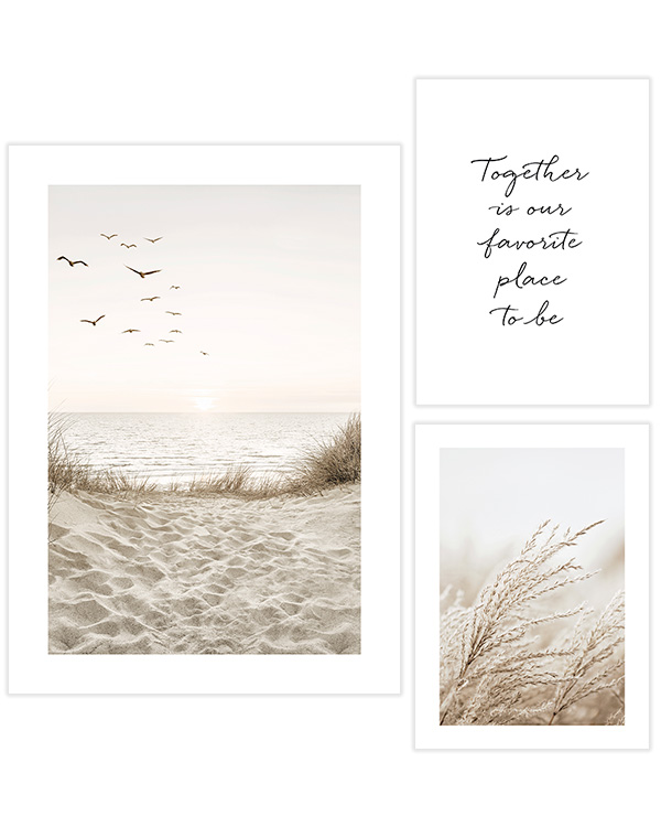 Soft Beige Poster pack neutral wall art | Poster Store US
