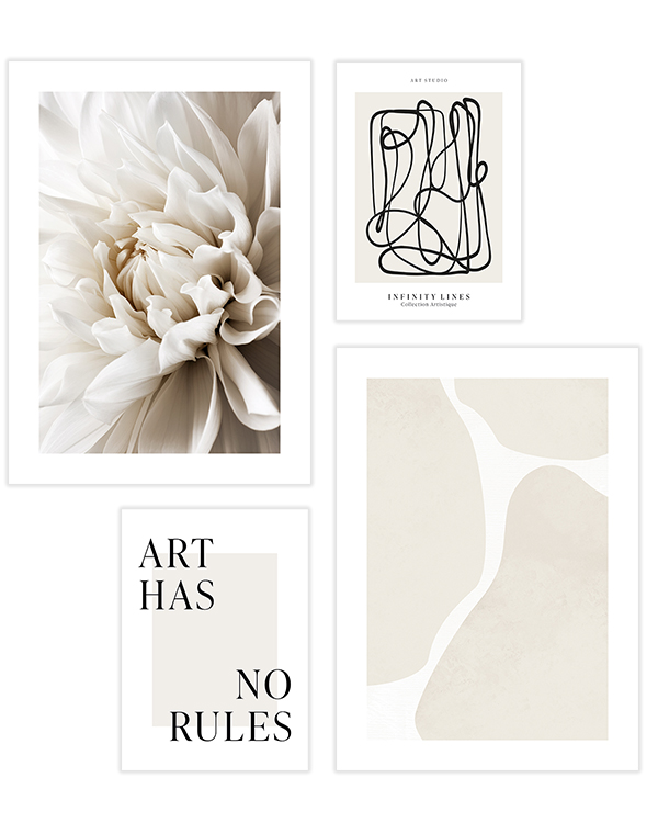 Soft Beige Poster pack with neutral decor poster | Poster Store UK