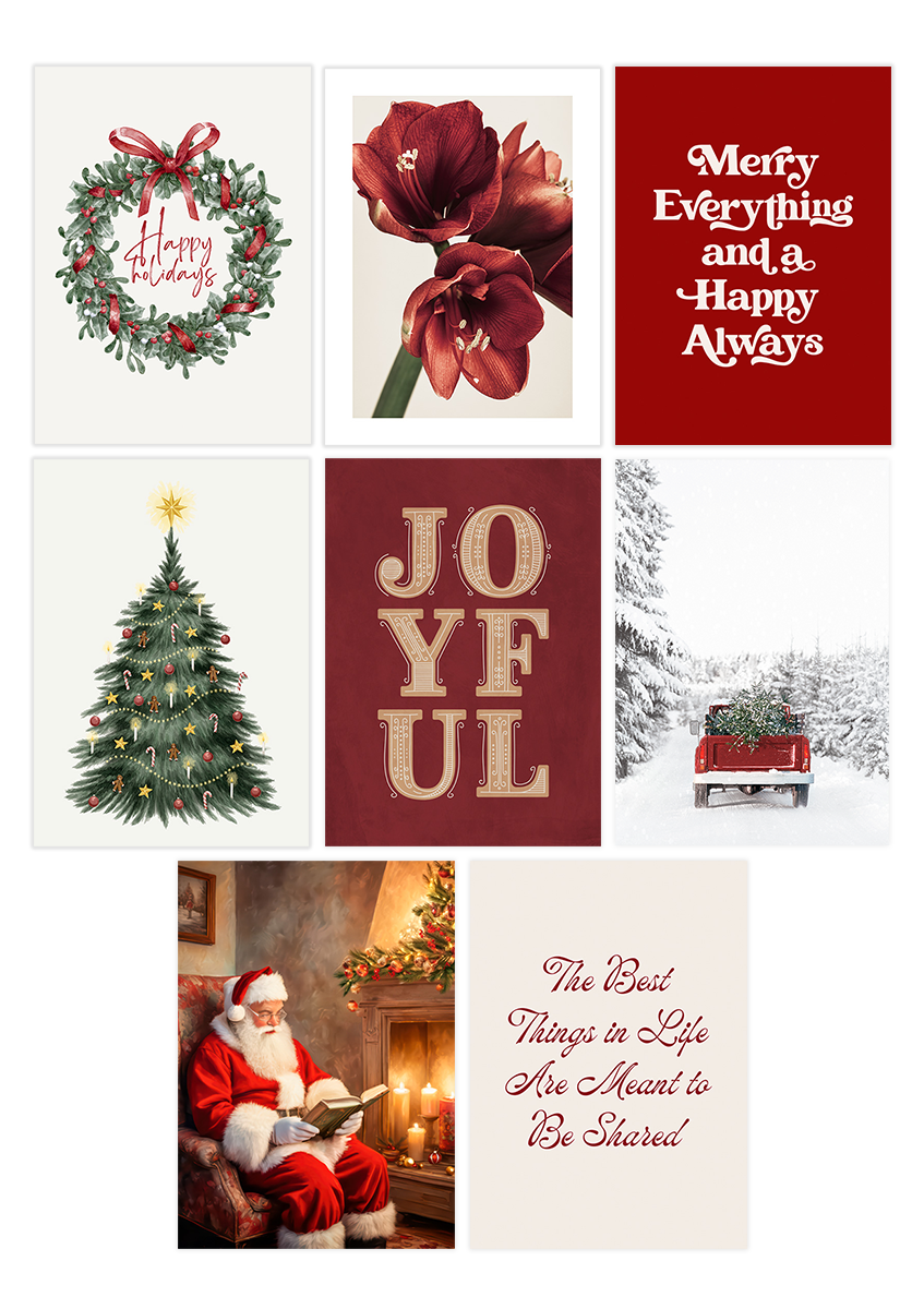 Joyeuses Cartes de Vœux affiche Noël festifs | Poster Store FR