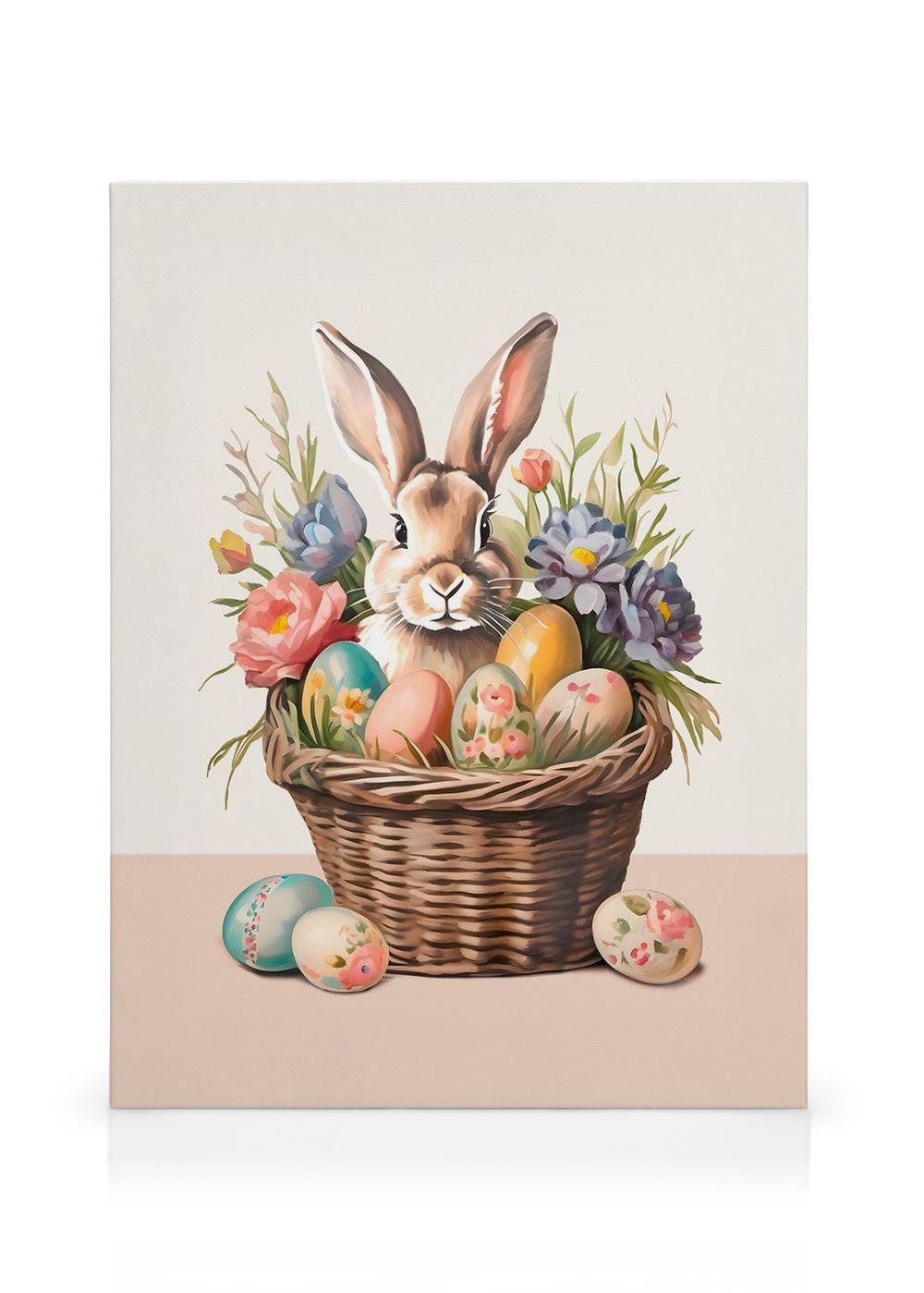 Easter Bunny Canvas with Floral Easter Decor | Poster Store UK
