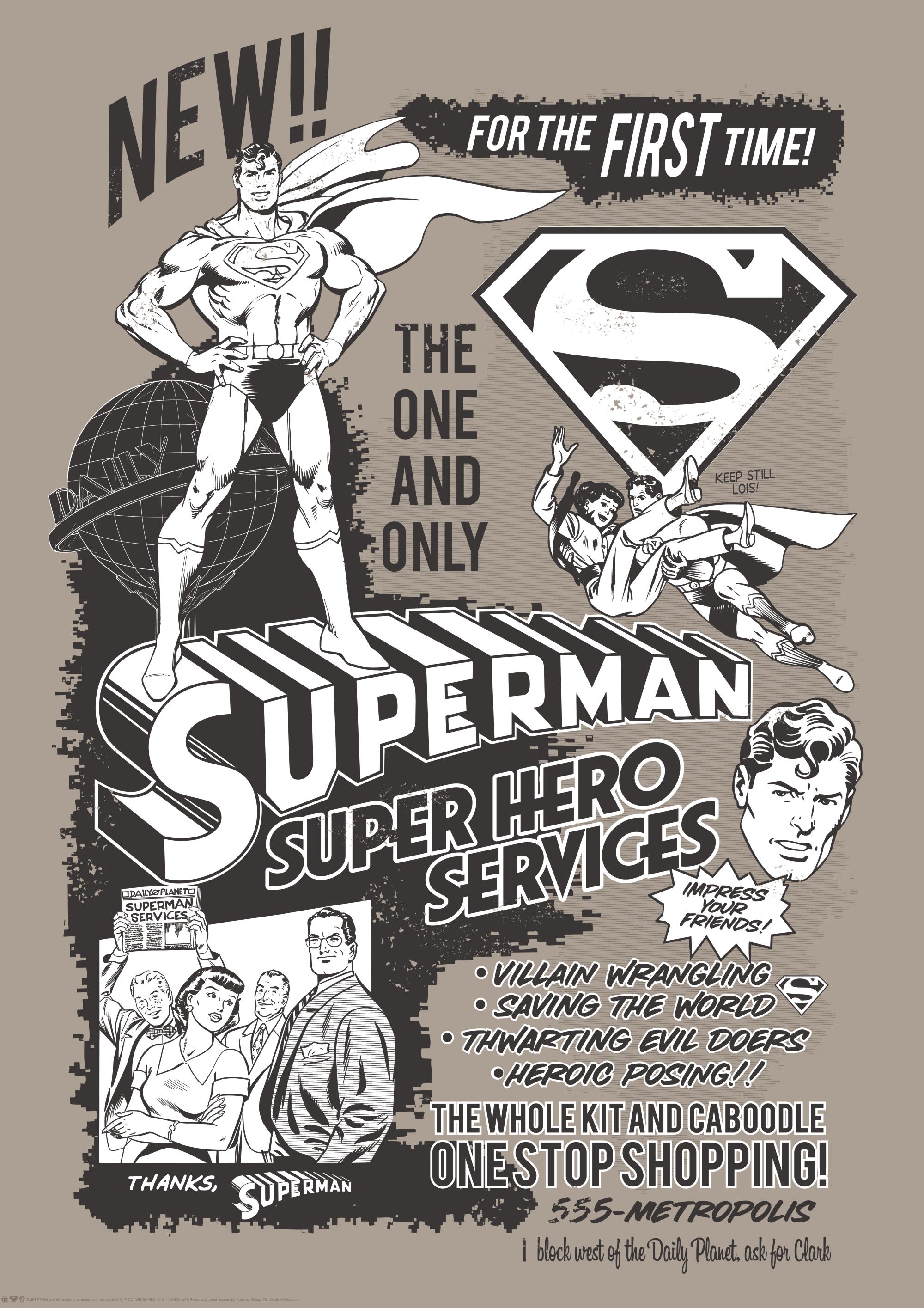 Superman™ - The One and Only Poster | Superman Poster Vintage | Retro ...