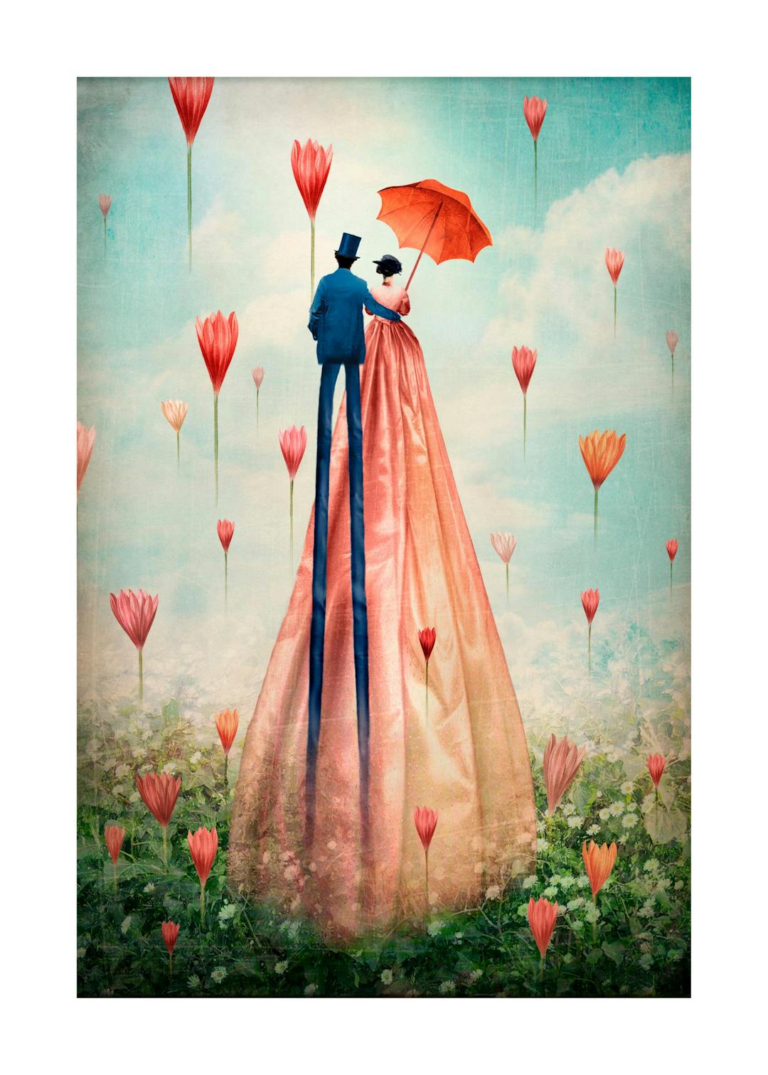 Frida Con Amigos Poster with Parrot Art | Poster Store US