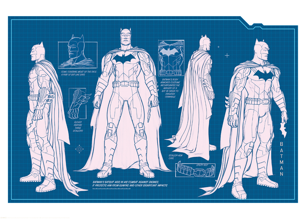 Batman™ - Batsuit Blueprint Poster | Batman Blueprint Wall Art | Poster ...