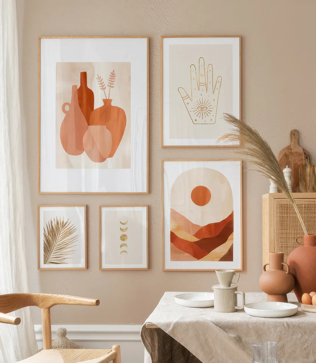 Illustrations in Warm Colours Boho Poster | Poster Store UK