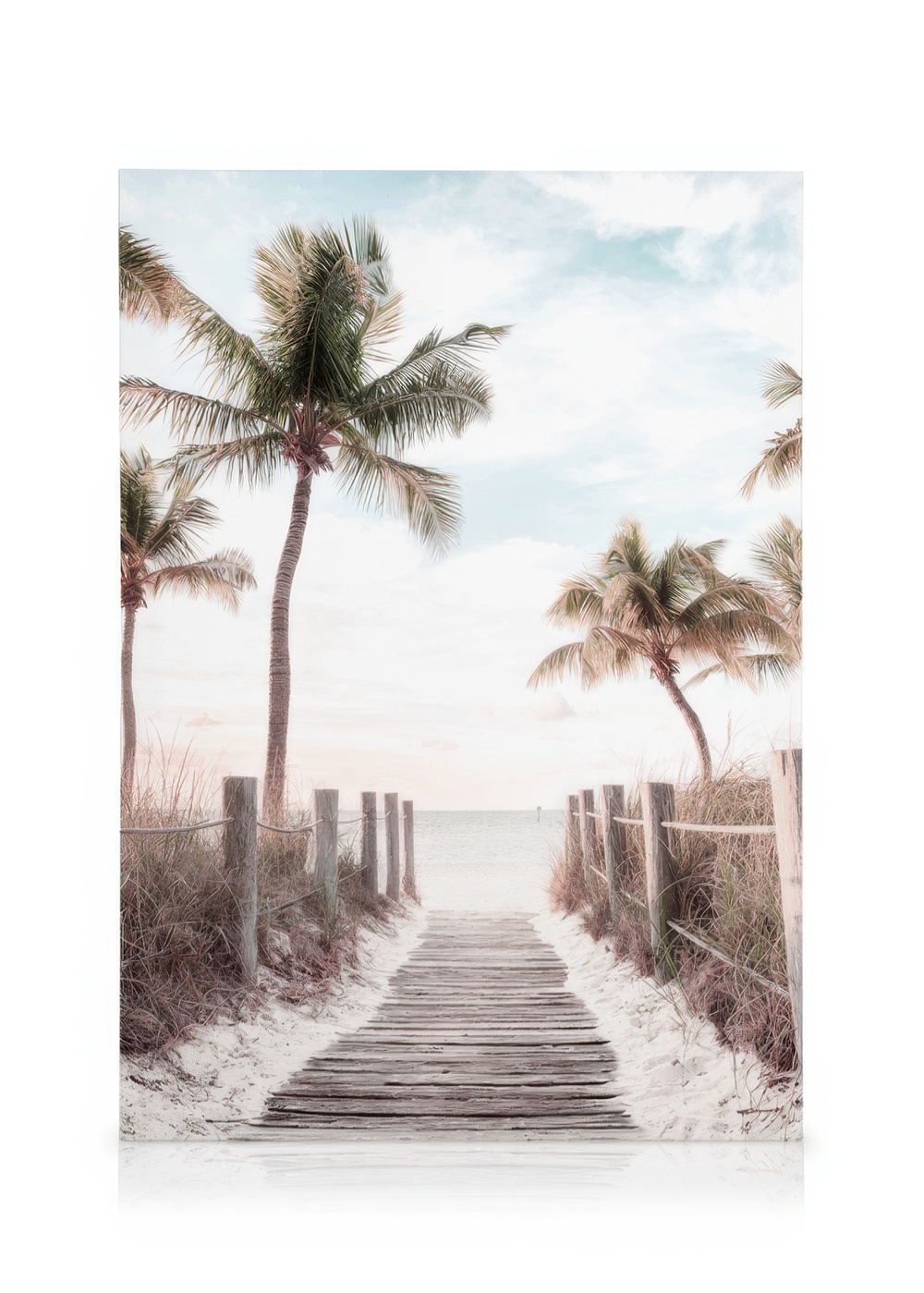 Sunrise Path Canvas | Beach Path Wooden Palm Trees | Poster Store ...
