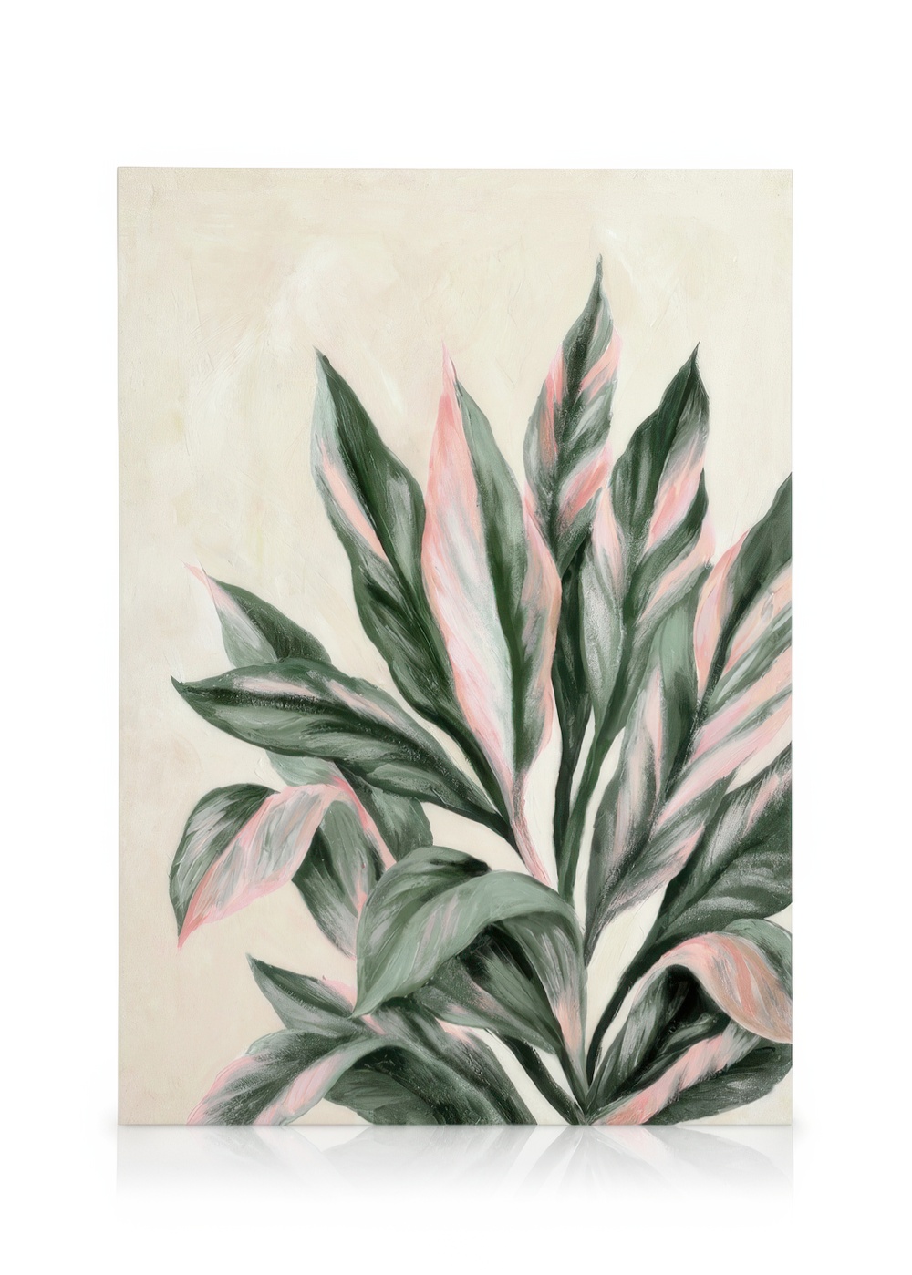 Acrylic Plant Canvas | Botanical Prints Lush Green and Pink Leaves ...