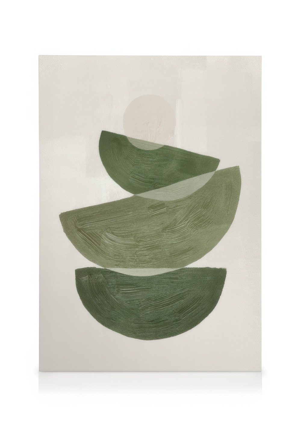 Green Graphic Shapes No2 Canvas | Abstract Leaf Green Semi-Circular ...