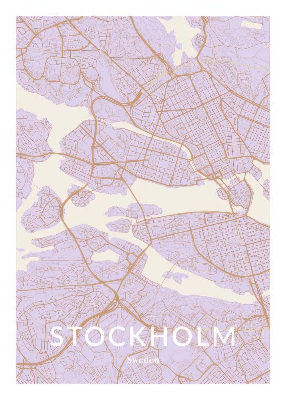 Lilac Map Personal Poster with City Map Art | Poster Store US