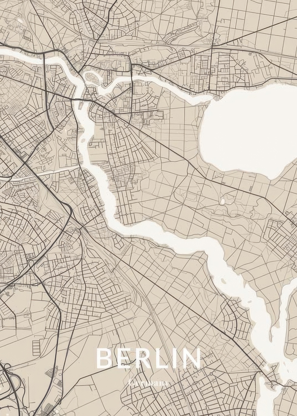 Beige Map Personal Poster | Poster Store EU