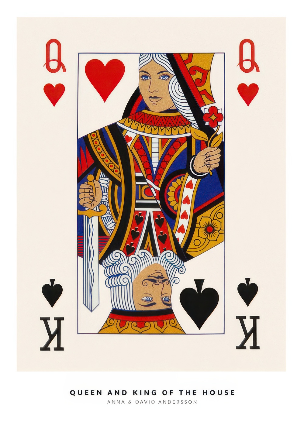 Queen and King Personal Poster with playing card art | Poster Store EU