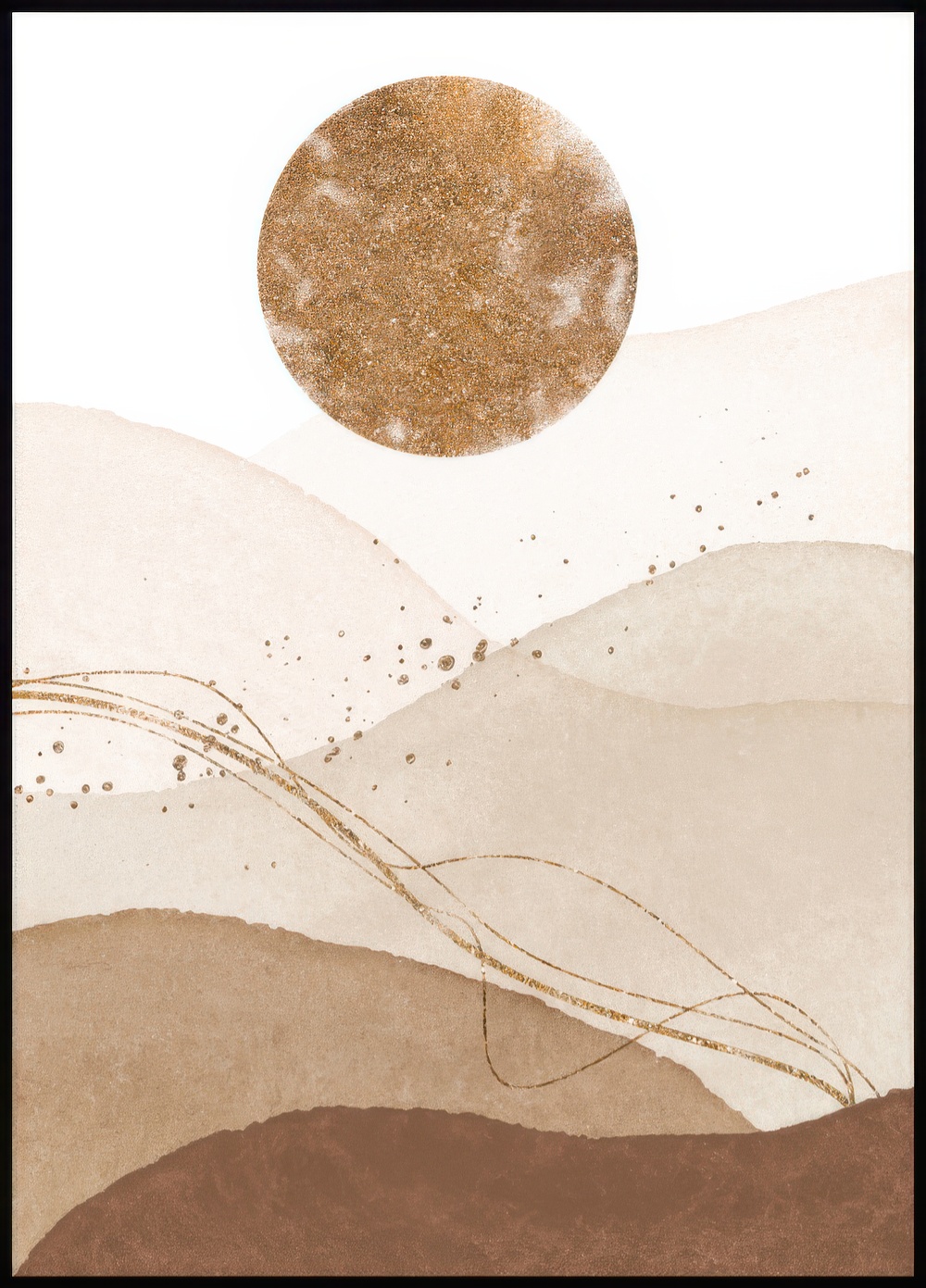 Golden Sun Poster | Abstract Sun and Landscape Wall Art | Poster Store ...