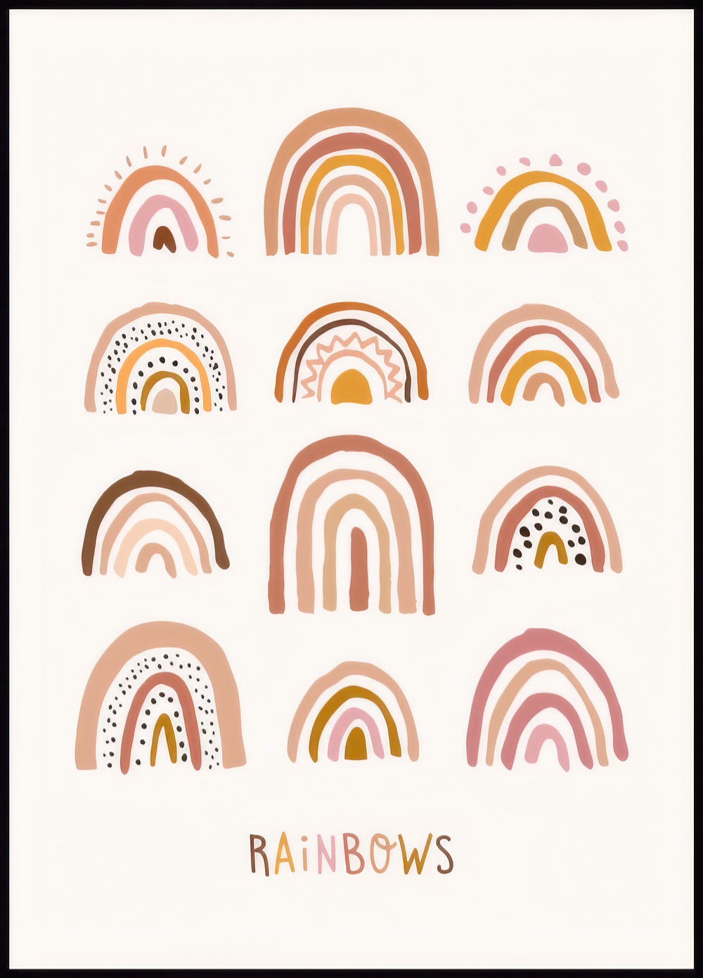Playful Rainbows Poster | Rainbow Poster Pink | Poster Store UK