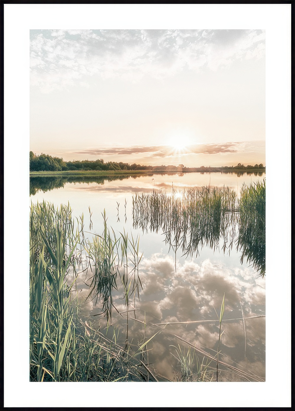 Sunset Lake Poster | Tranquil Lake Reflection Wall Art | Poster Store ...