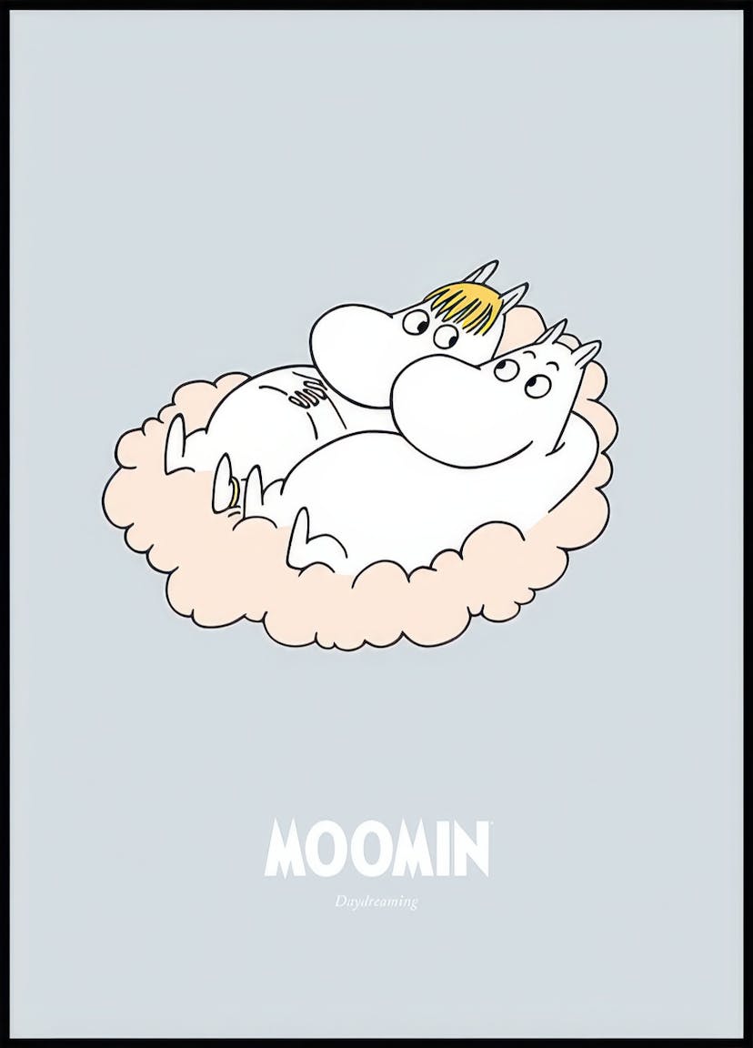Mumin - Mumintrollet Poster | Unik konst med blomsterdetaljer | Poster ...