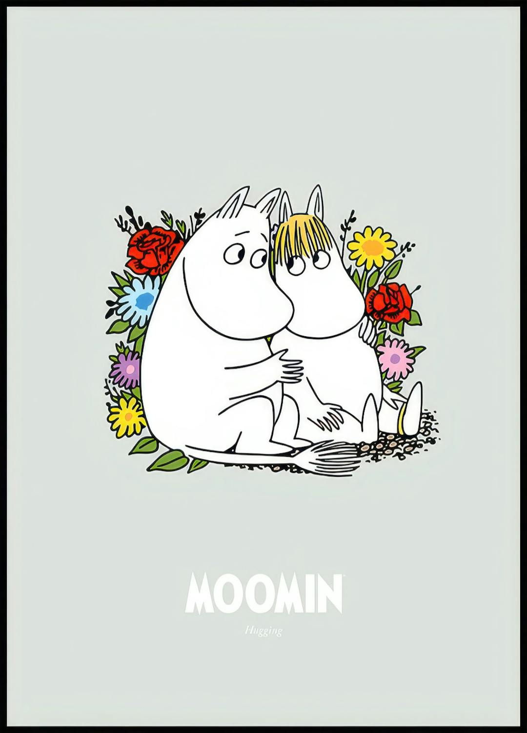 Mumin - Mumintrollet Poster | Unik konst med blomsterdetaljer | Poster ...