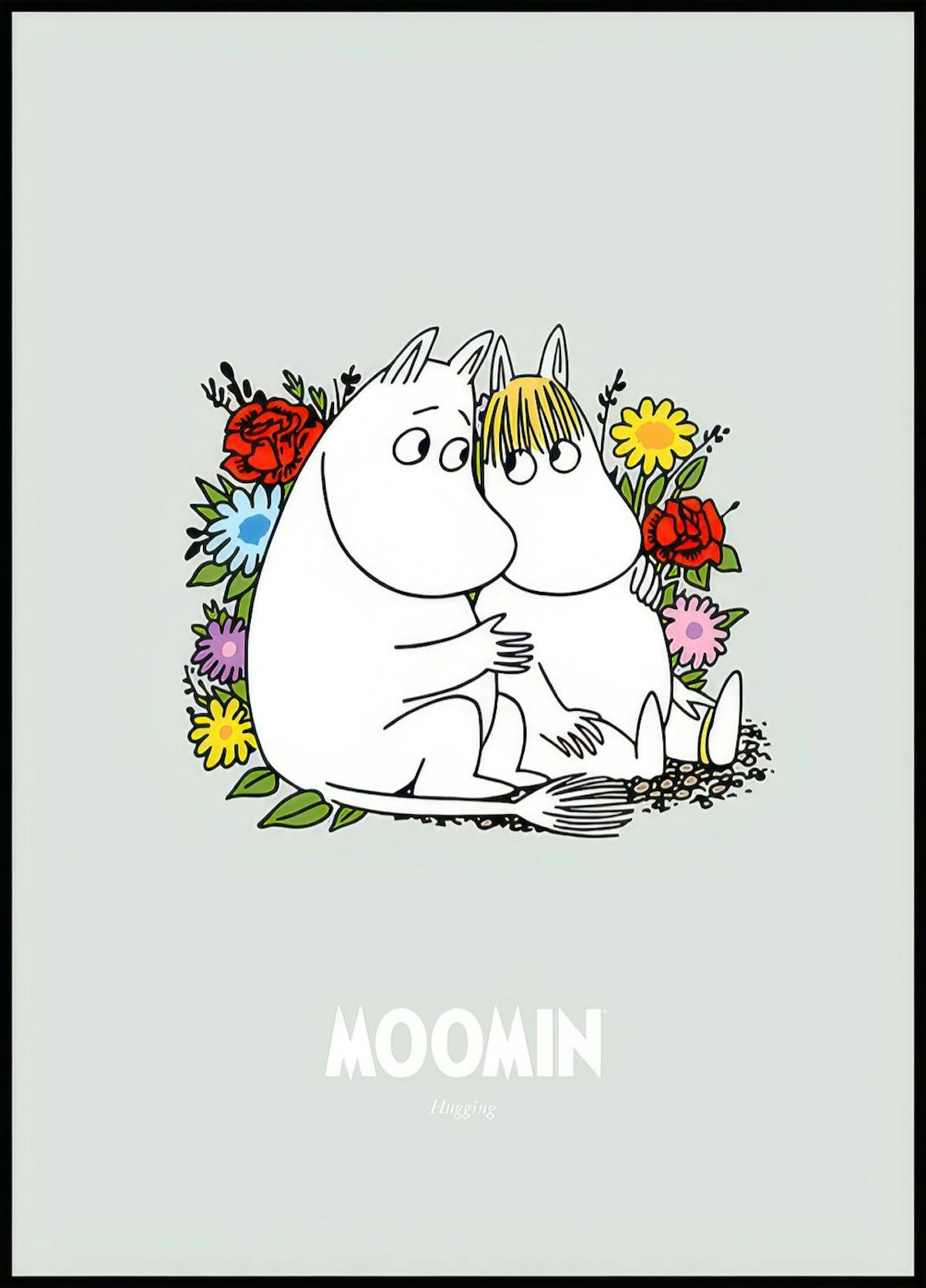 Mumin - Mumintrollet Poster | Unik konst med blomsterdetaljer | Poster ...