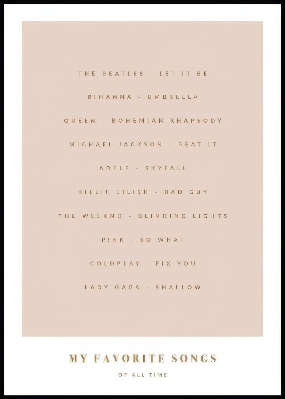 My Favorite Songs Pink Song Poster | Poster Store UK