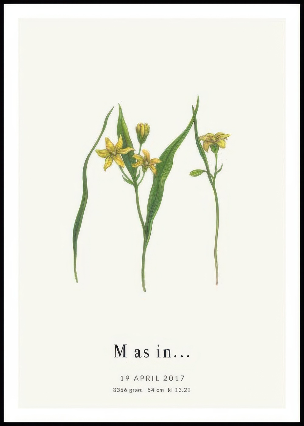 Botanic Letter M Botanical Initial Poster | Poster Store EU