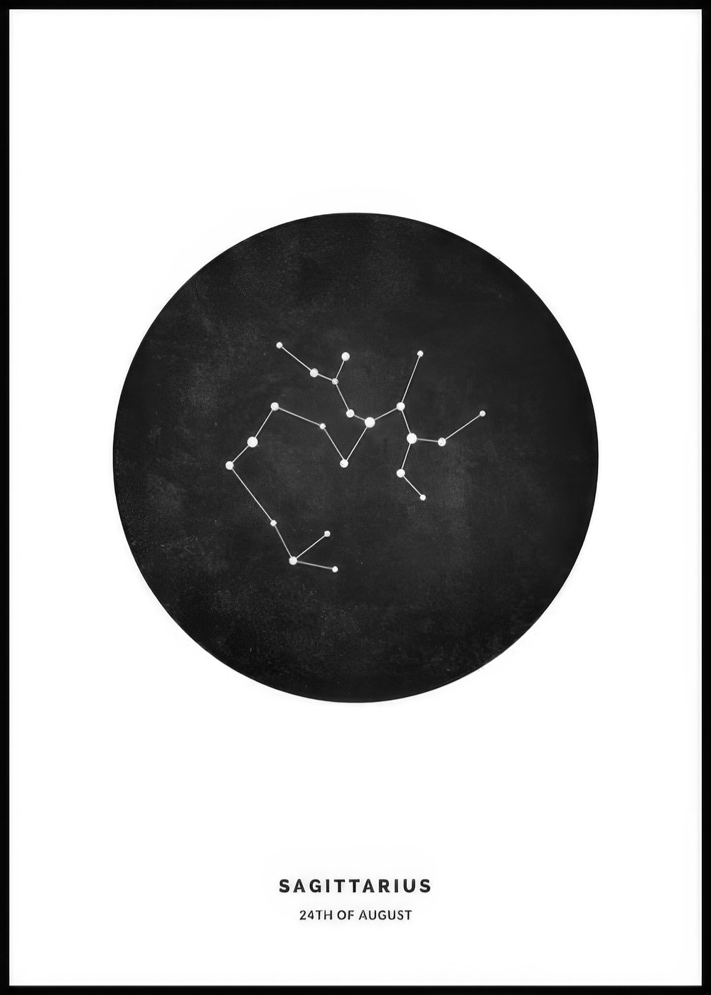 Star Sign Black Sagittarius Constellation Poster | Poster Store UK