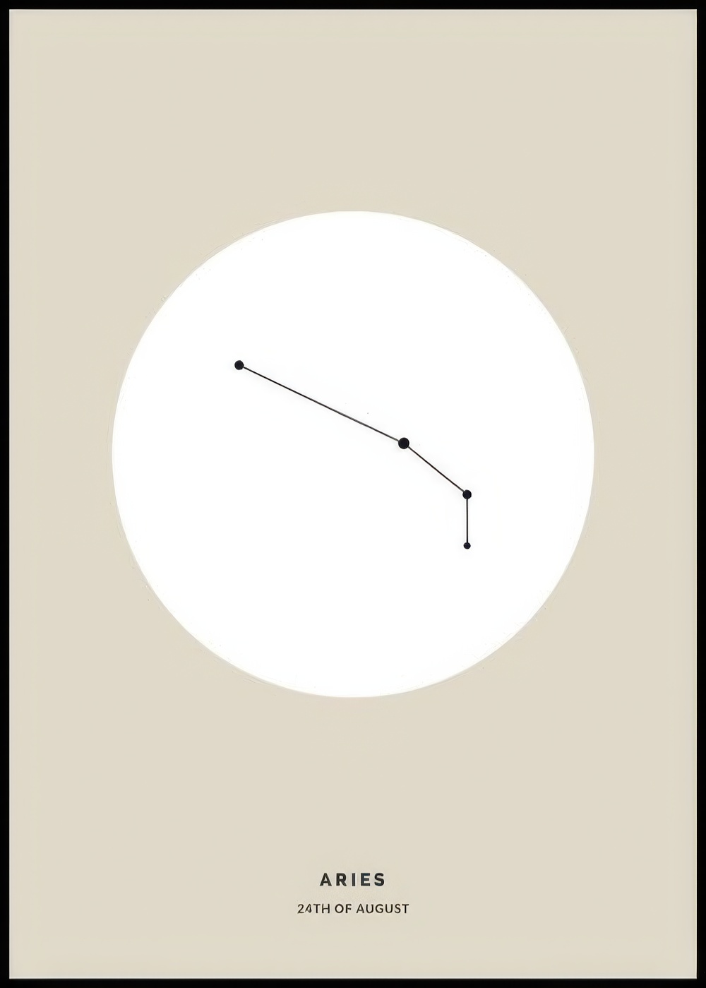 Star Sign Beige Aries Constellation Poster | Poster Store CA