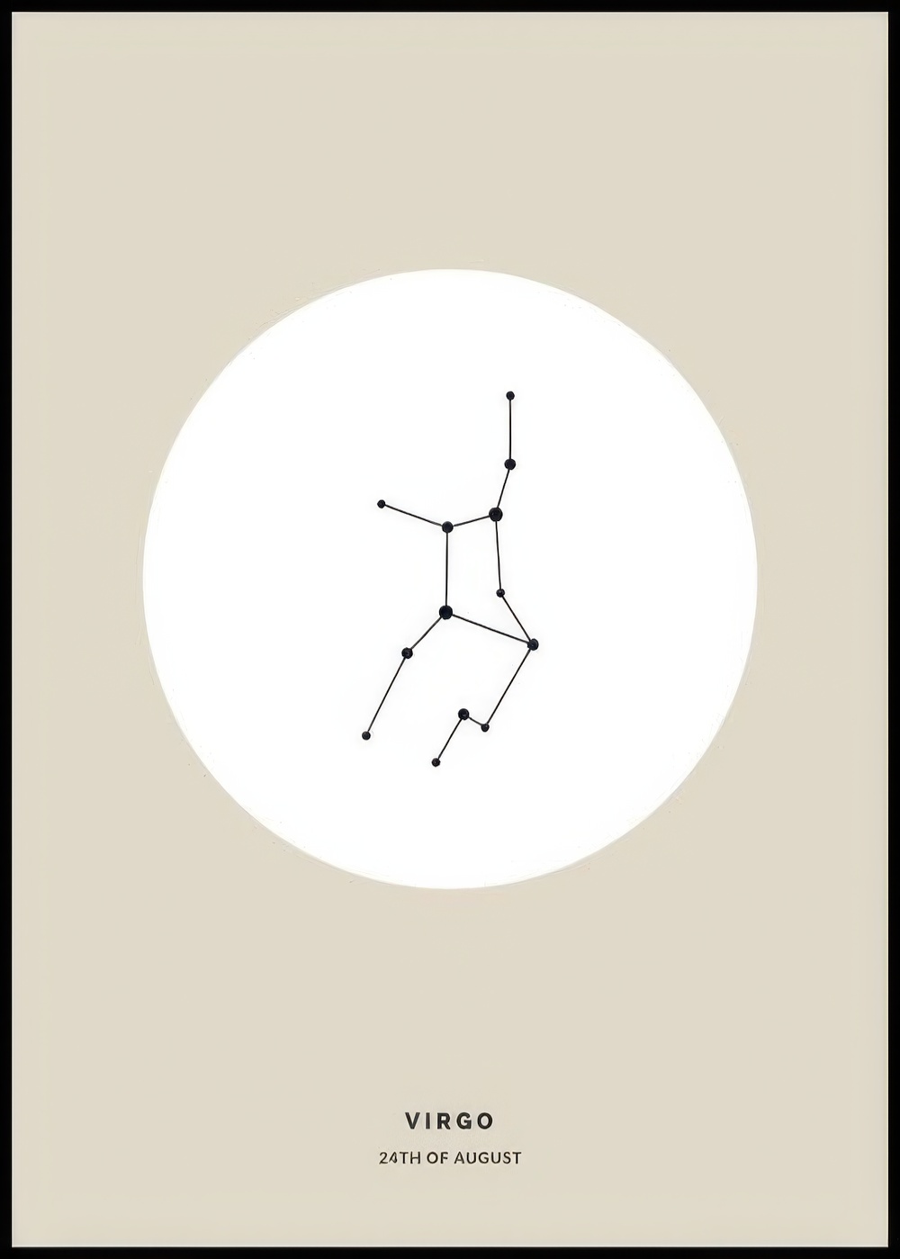 Star Sign Beige Virgo Zodiac Art Poster | Poster Store AU