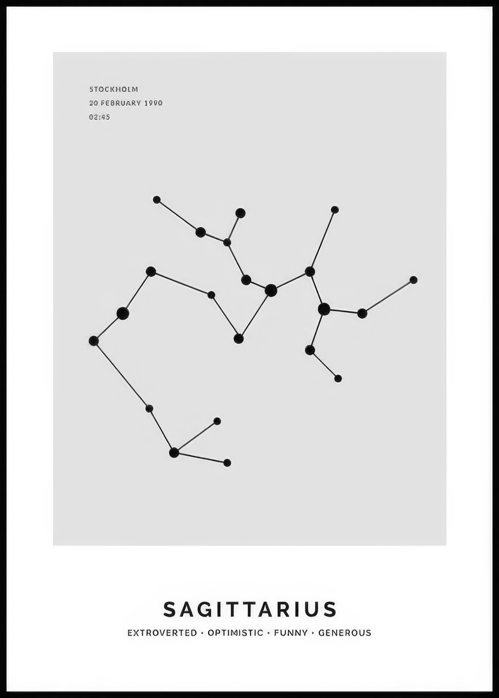 Constellation Grey Sagittarius Poster | Poster Store UK