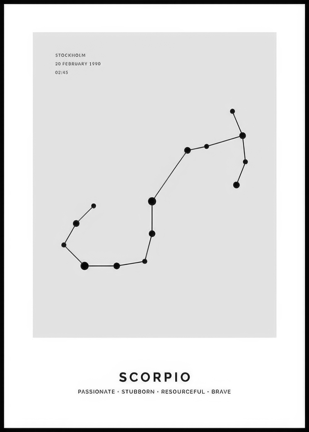 Constellation Grey Scorpio Poster with Zodiac Art | Poster Store CA