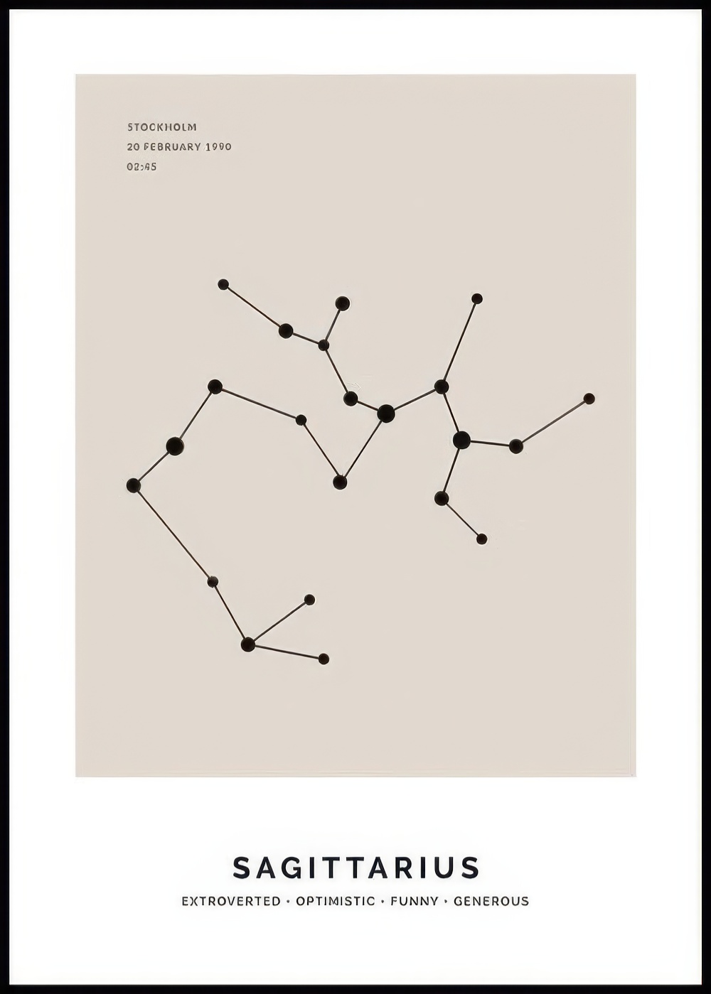 Constellation Beige Sagittarius Astrology Art Poster | Poster Store US