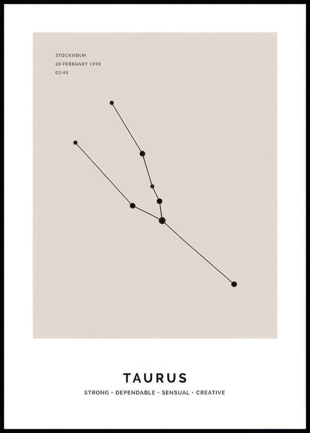 Constellation Beige Taurus Poster – Zodiac Art | Poster Store US