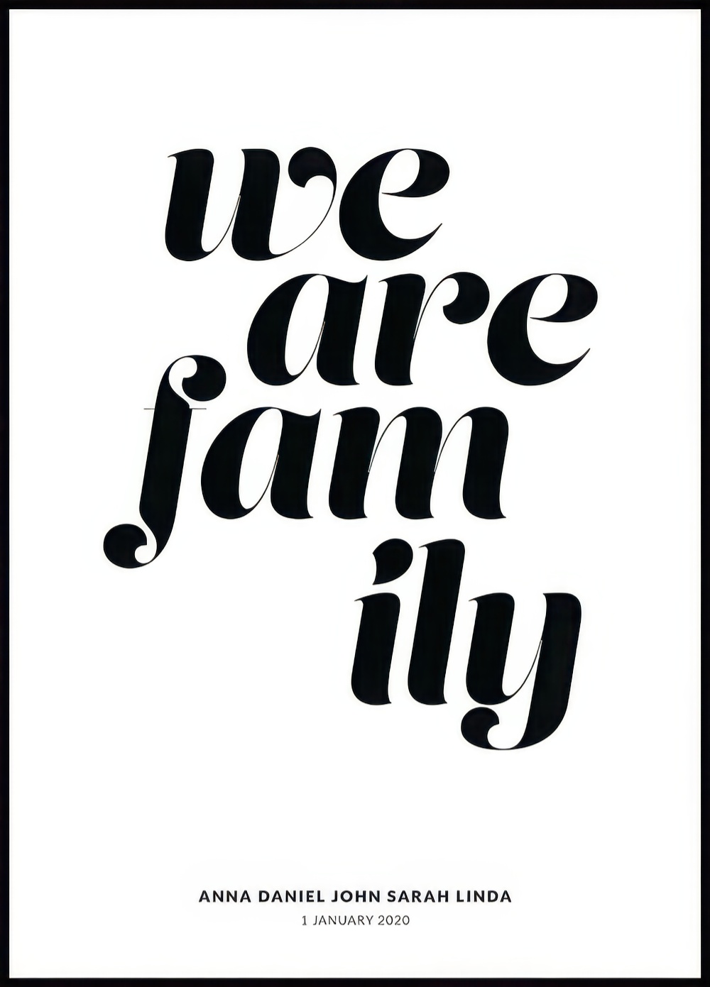 Nous Sommes une Famille Affiche Personnalisé | Poster Store FR