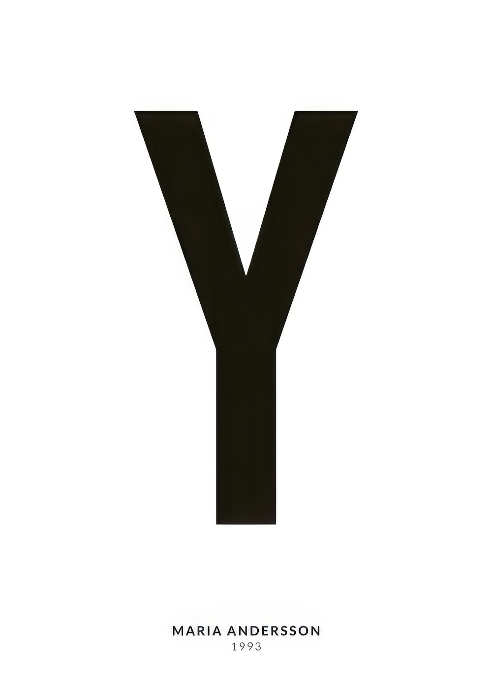 Mi letra Y póster personal letra minimalista | Poster Store ES