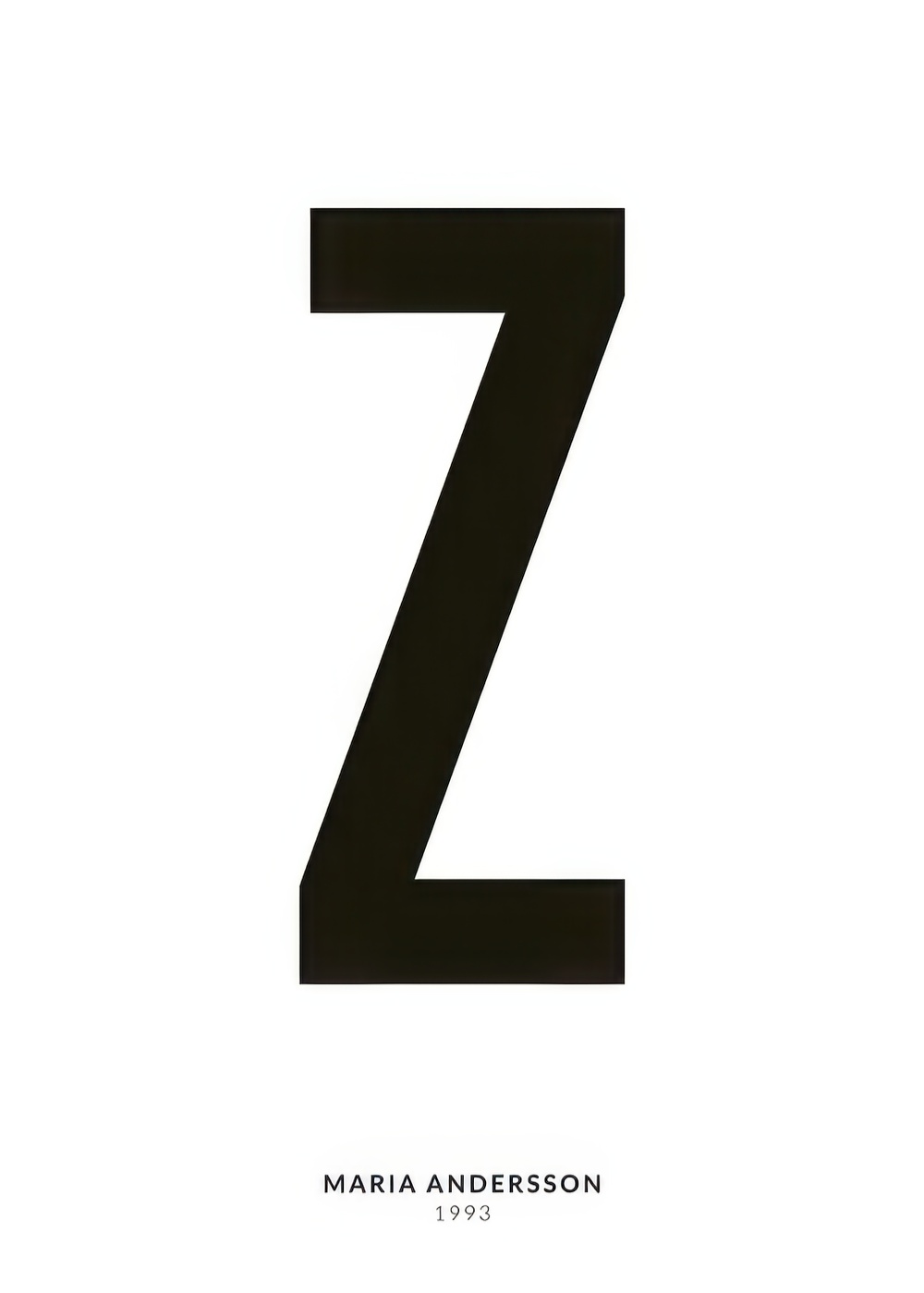My Letter Z Personal Poster in Minimalist Typography | Poster Store IE