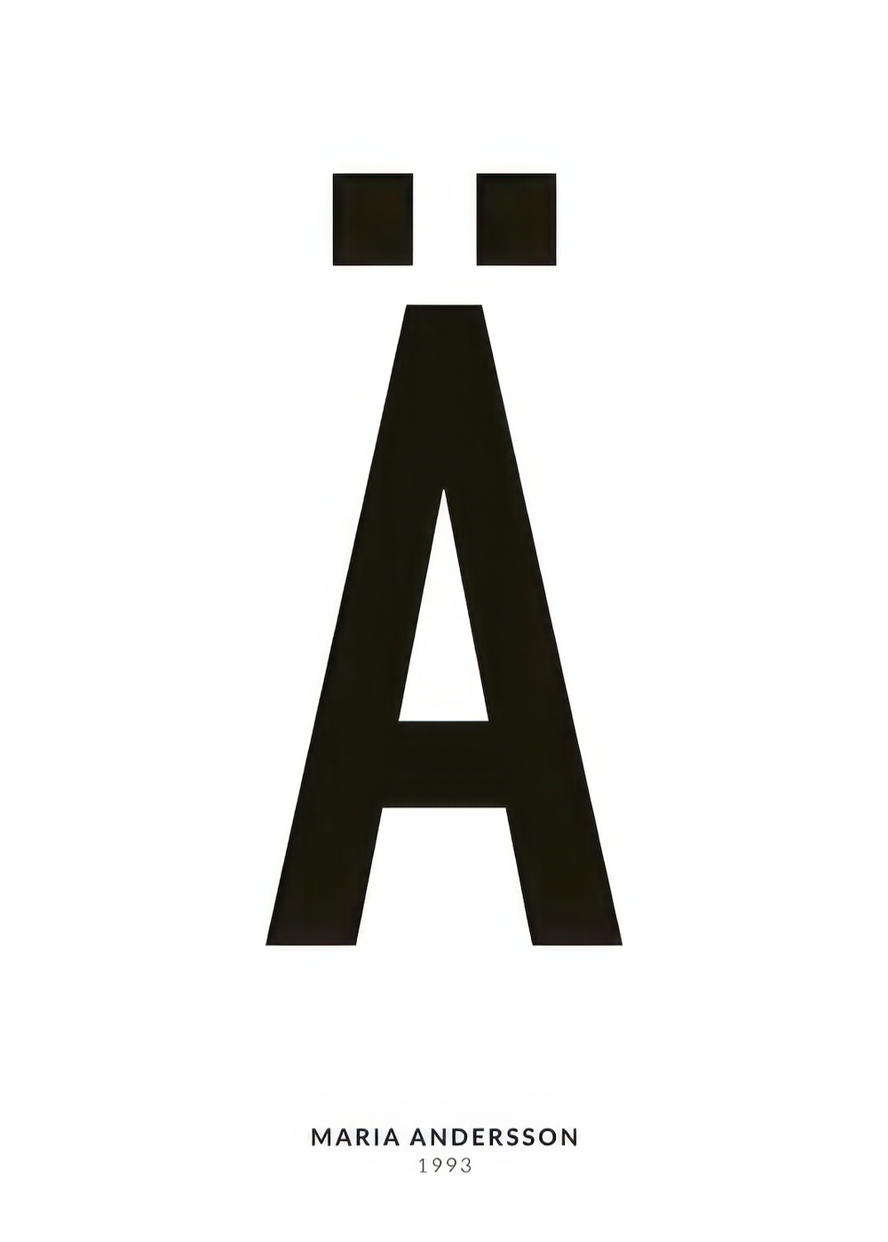 Min Bokstav Ä minimalistisk bokstavsposter | Poster Store SE