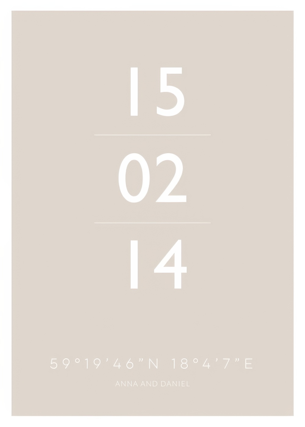 The Date Beige Personal Poster with date posters | Poster Store UK