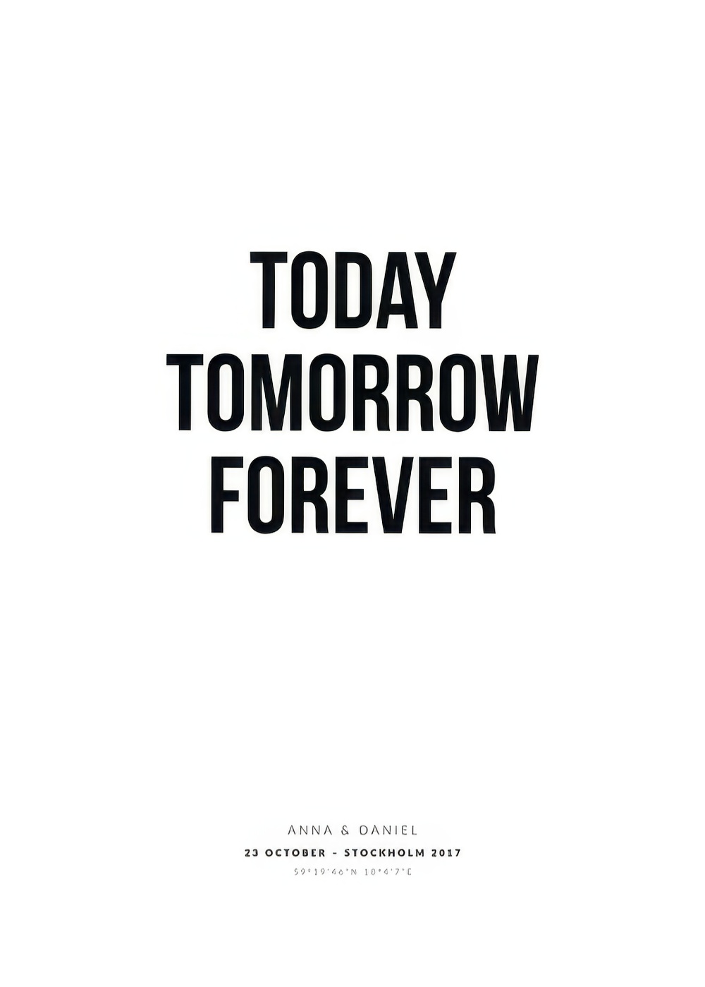 Today Tomorrow Forever Personalized Wedding Poster | Poster Store US
