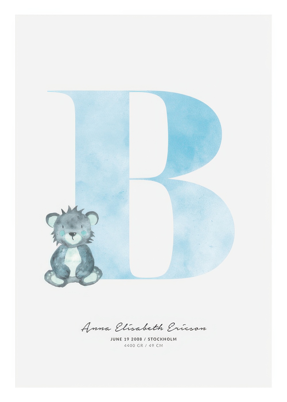 Kids Letter B Personal Poster with Animal Alphabet | Poster Store AU