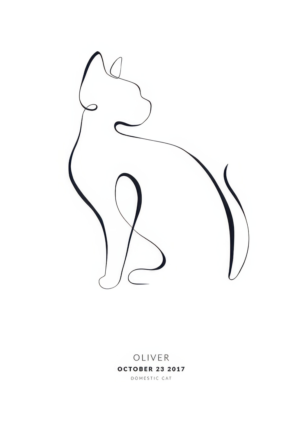 My Cat Devon Rex One Line Drawing Poster | Poster Store UK