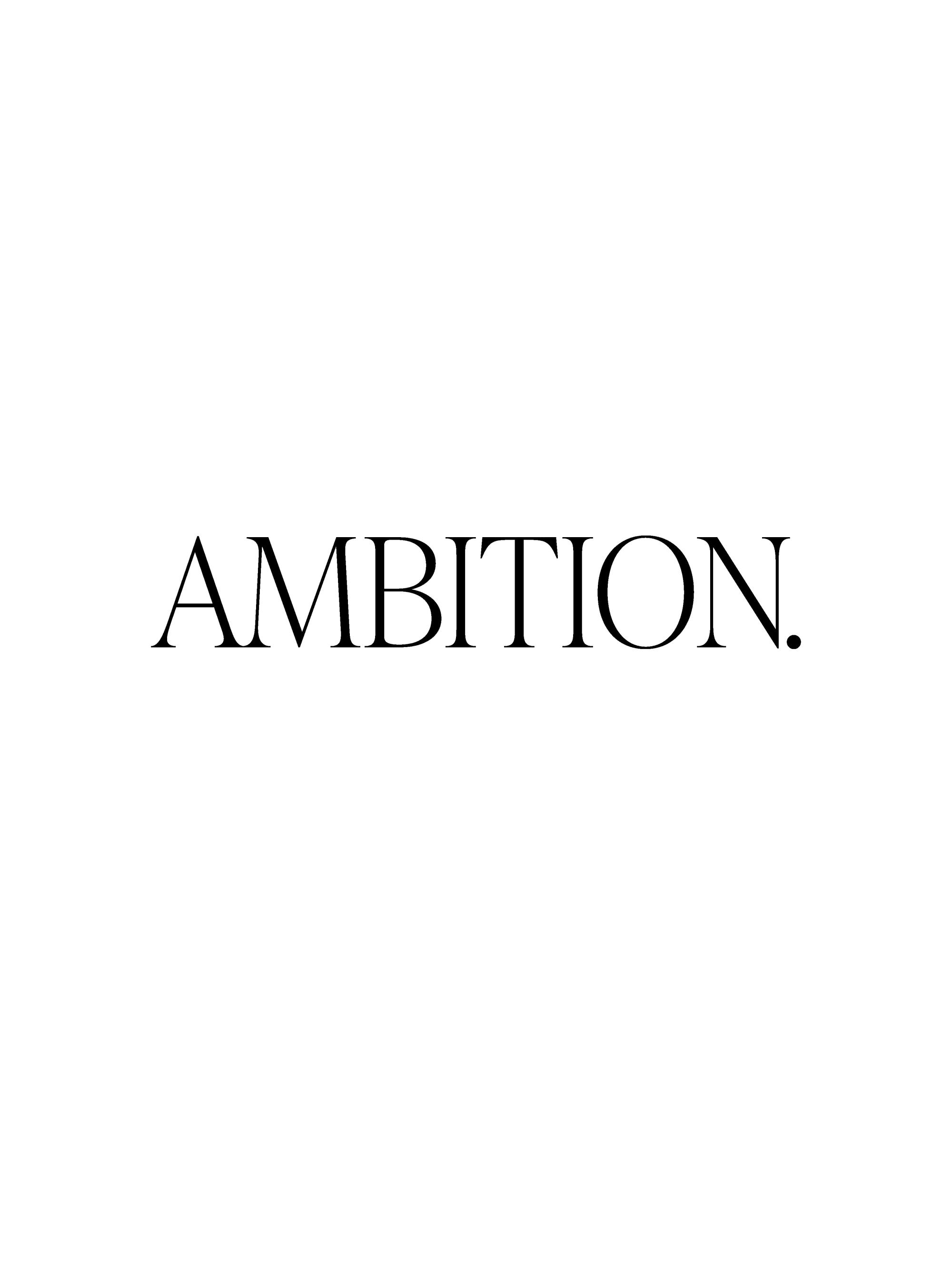 Ambition Poster Motivational Typography | Poster Store US