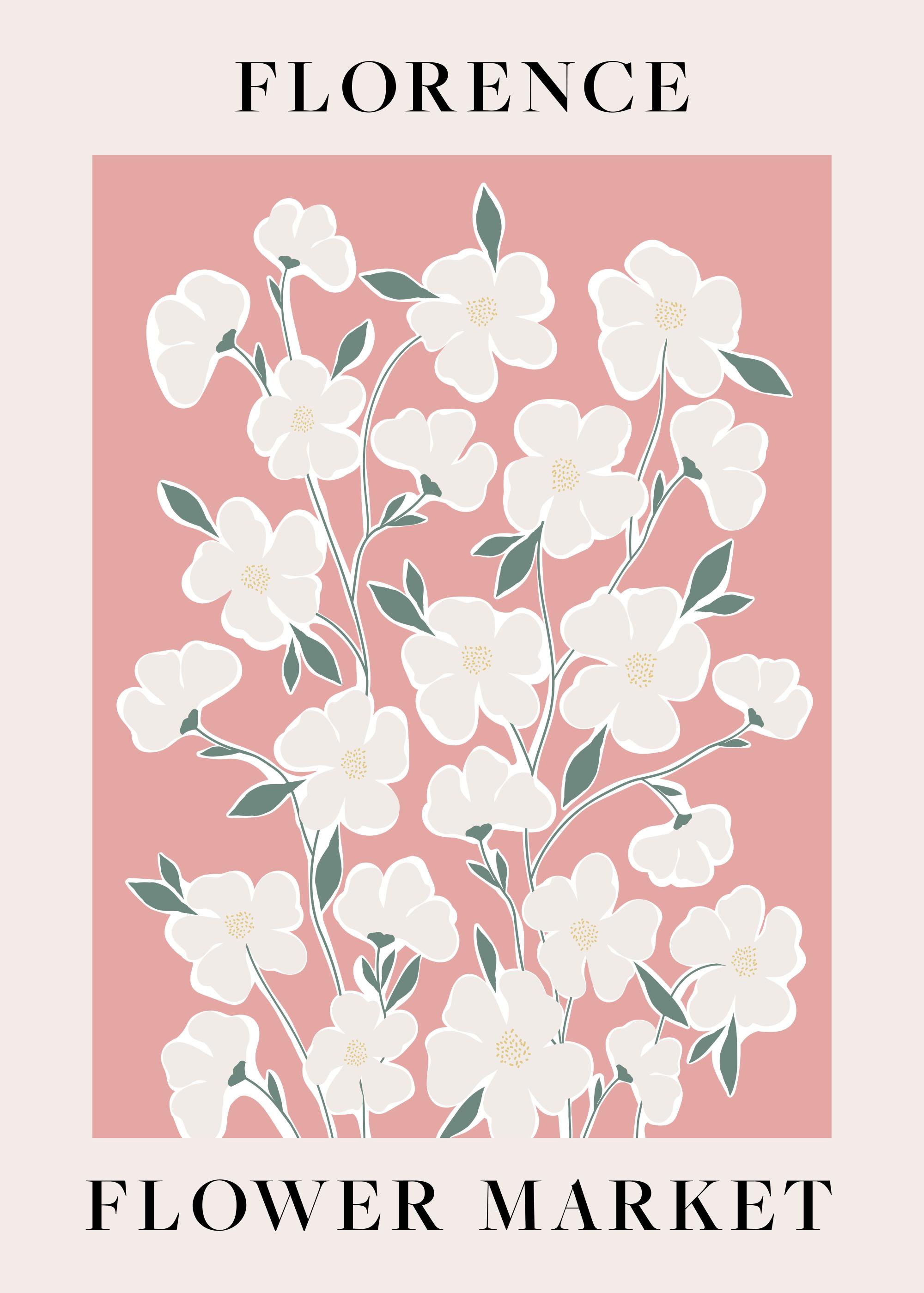 Flower Market Poster with Florence Flower Style | Poster Store UK