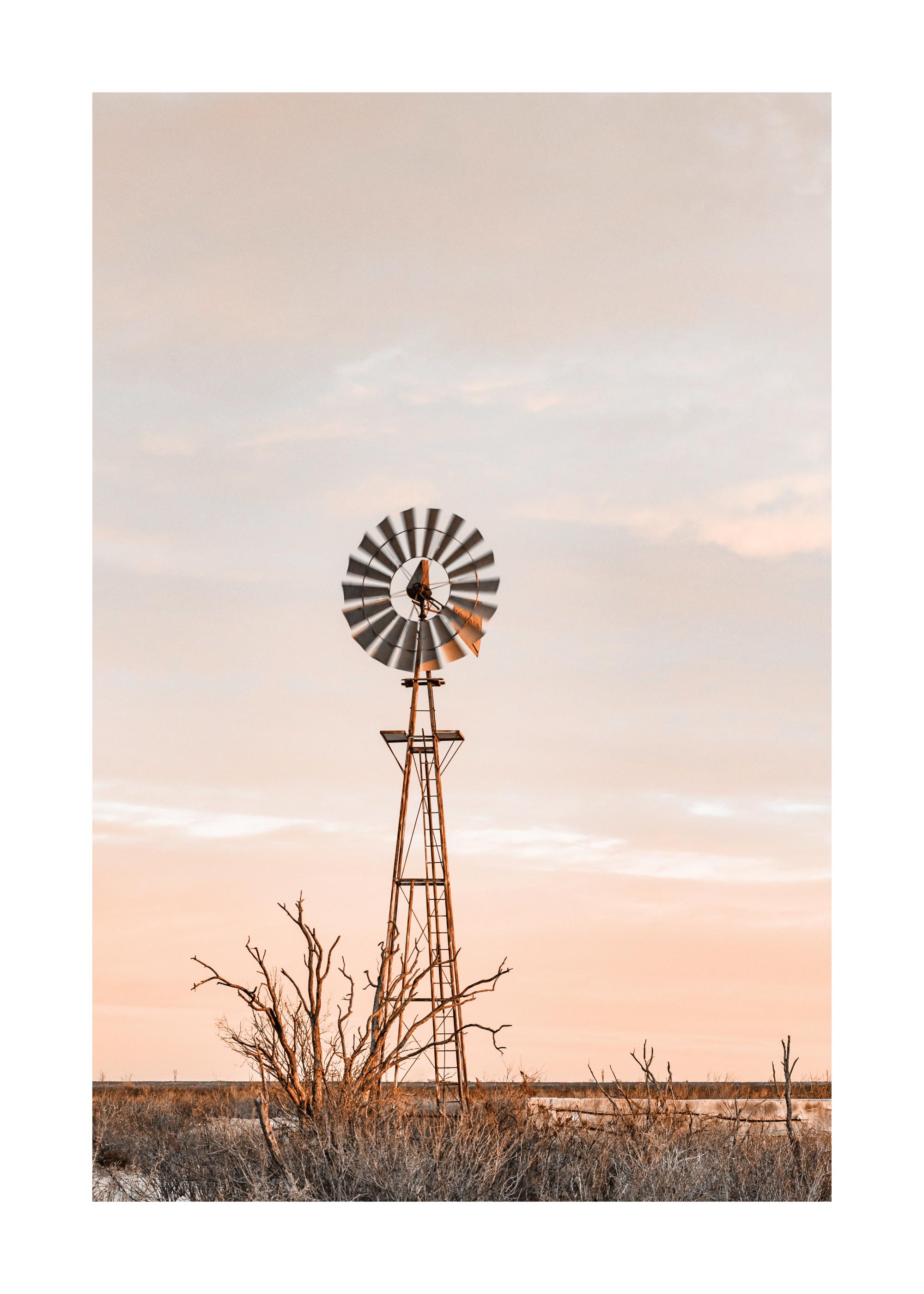 Windmill in Texas Poster with Rustic Windmills | Poster Store AU