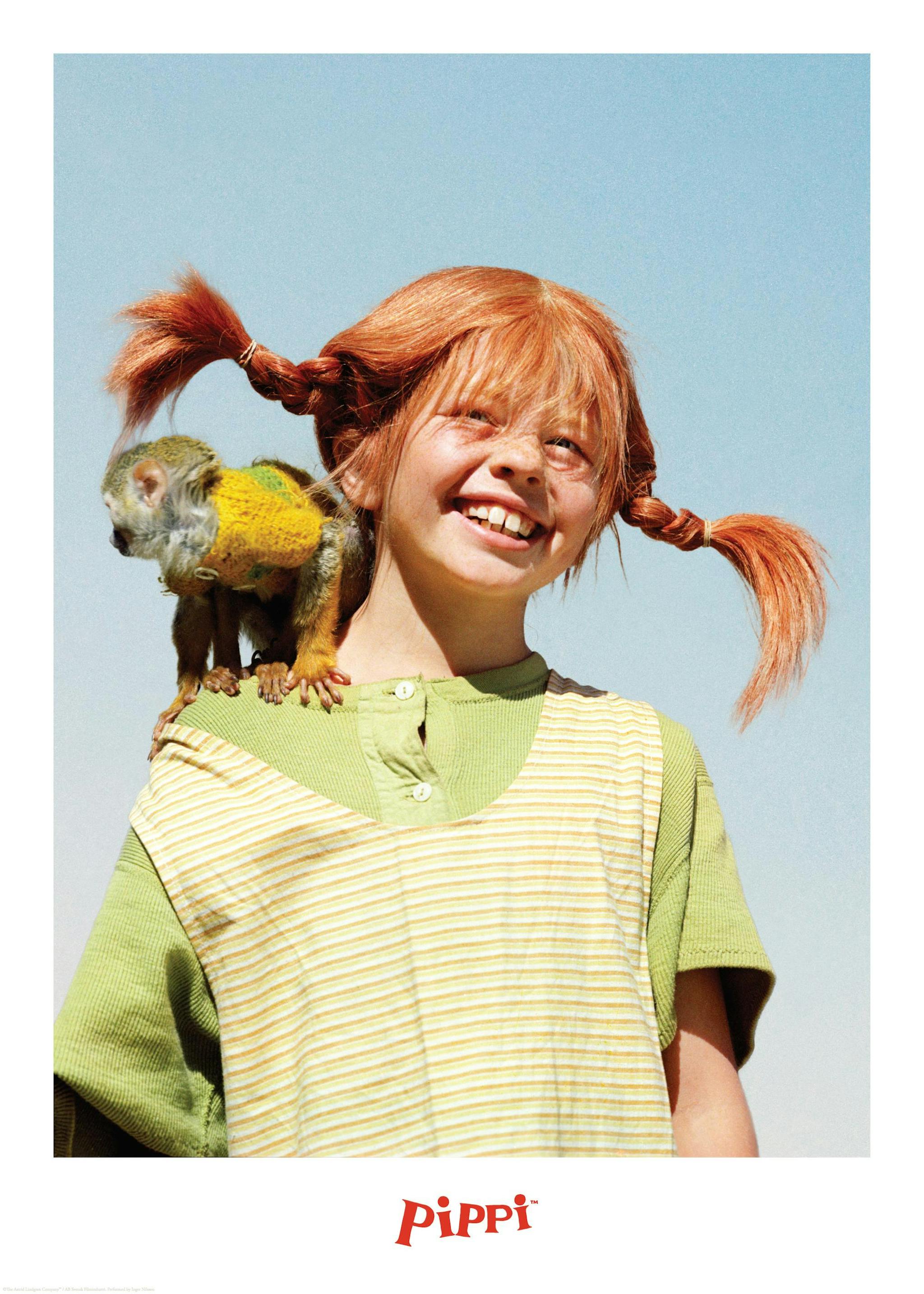 Pippi Långstrump på hästen nostalgisk fotoposter | Poster Store SE