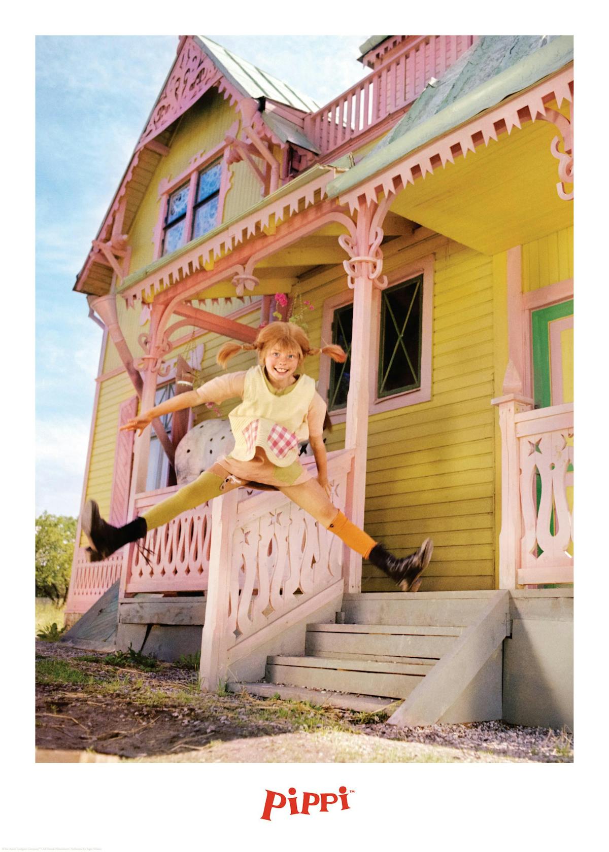 Pippi Långstrump på hästen nostalgisk fotoposter | Poster Store SE