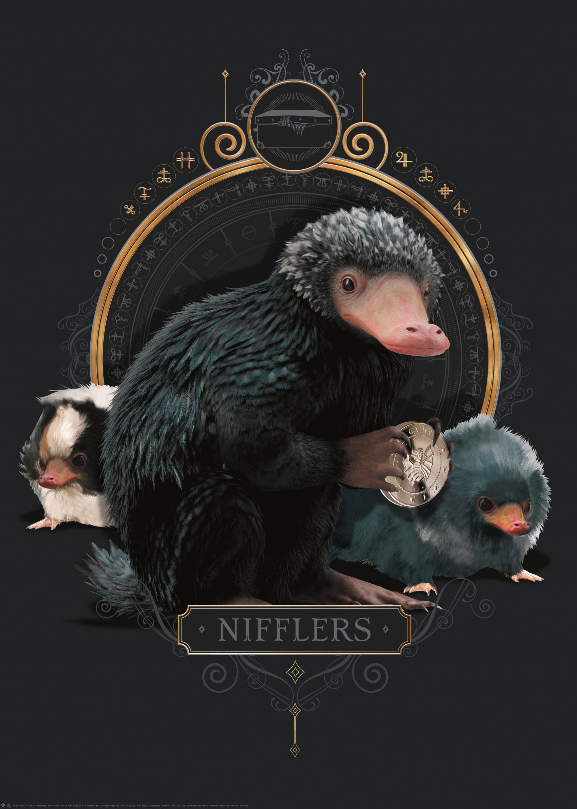 Fantastic Beasts™ Nifflers Affiche créatures Harry Potter | Poster Store FR