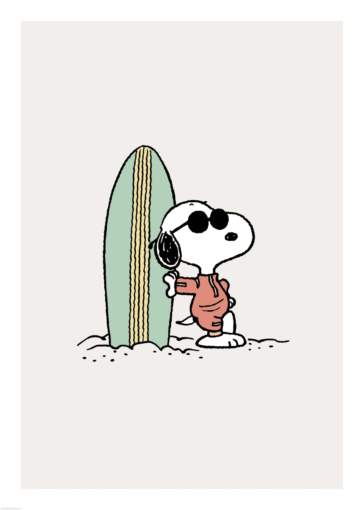 Snoopy on the Beach Poster Beach Illustration | Poster Store CA