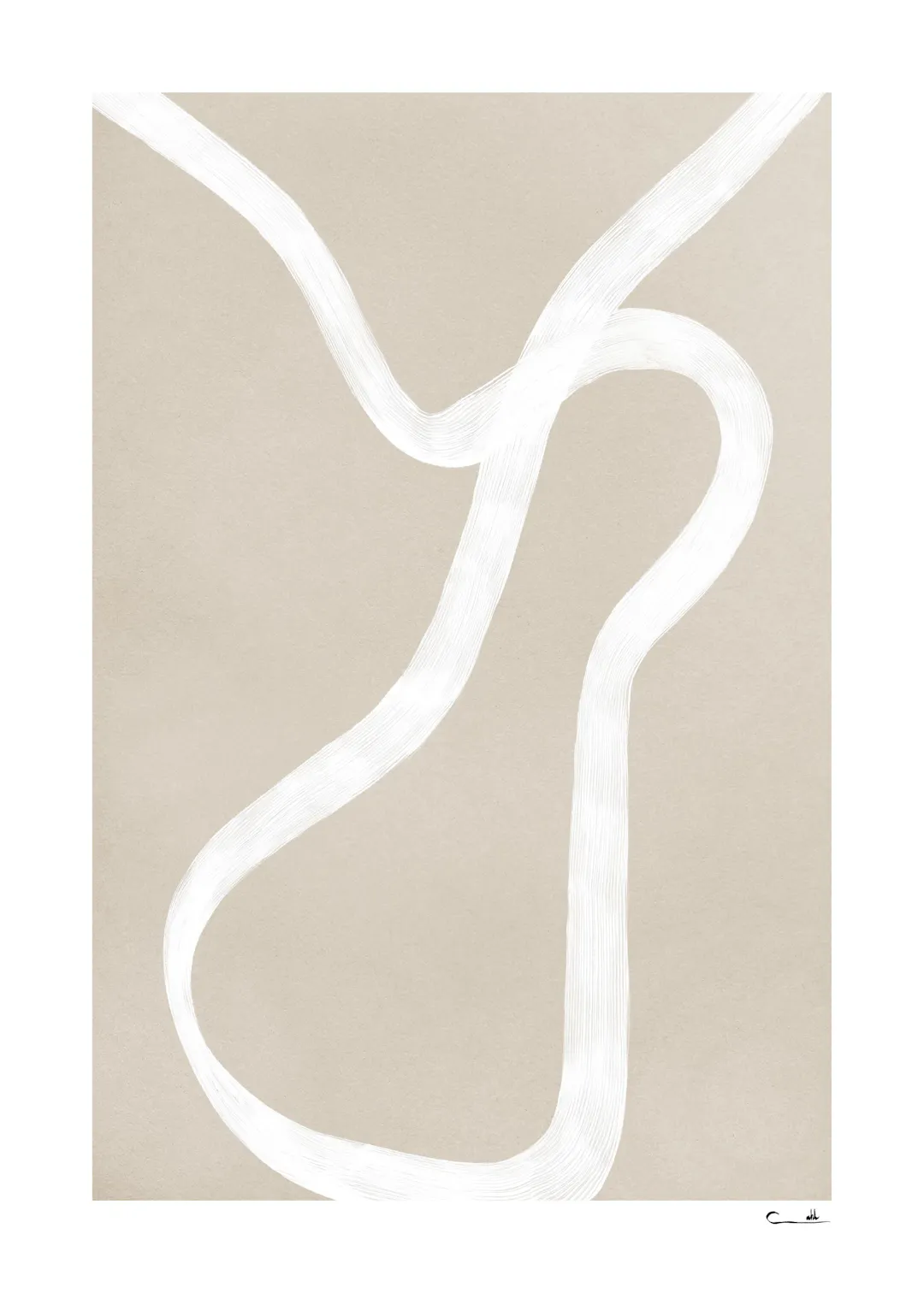 Curves Poster with Abstract Wall Art Beige | Poster Store US