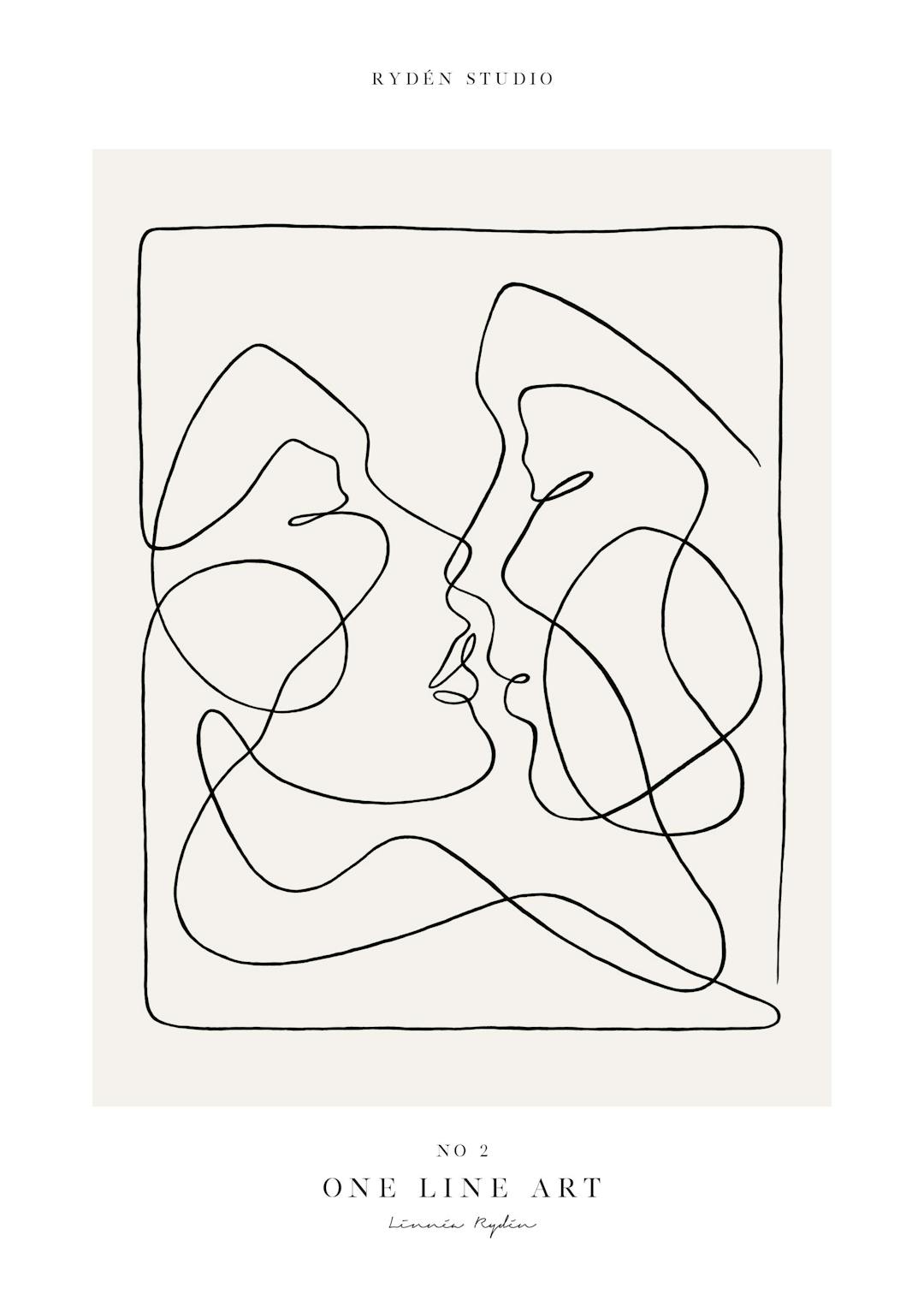 One Line Art No 1 Poster with Minimalist Design | Poster Store US