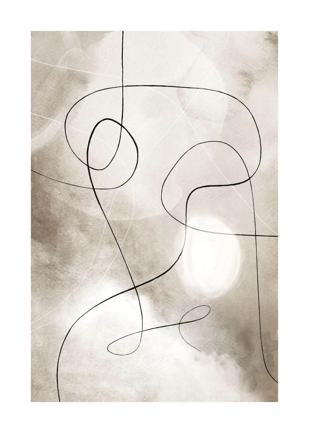 Beige Abstract Poster with Textured Art | Poster Store UK